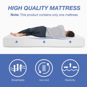 Dkelincs 8 Inch Twin Mattress Cooling Gel Memory Foam Mattress Medium Firm Feel Mattresses CertiPUR-US Certified Mattress Twin Size for Cool Sleep, White