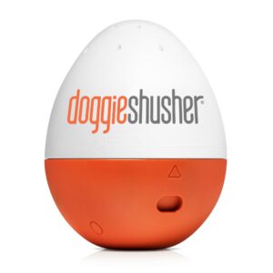 doggie shusher: dog anxiety relief | calming sound machine for pets | for kennel training, separation anxiety, fireworks, and thunderstorms | slobber proof | drug free | usb-c charging cable included