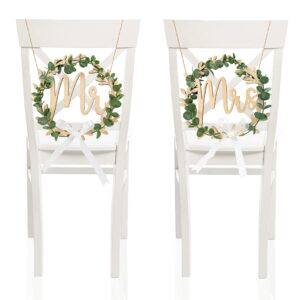 forever craft bride and groom chair signs - mr and mrs sign, mr and mrs chair signs, bride chair decor, groom and bride chair sign, wedding signs