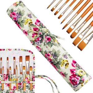 yolufer 22 slot canvas art paint brush holder canvas brush pouch watercolor paintbrushes roll-up case bag for artist watercolor oil paint brush