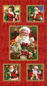 quality fabric christmas legend santa claus holiday red 100% cotton fabric 24x44 panel