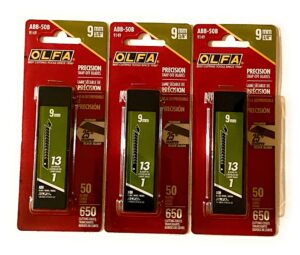 o l f a olfa 9149 abb-50b 9mm ultrasharp black snap-off blade, 50-pack (3 pack)