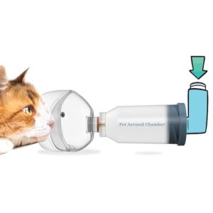 pet aerosol chamber for cats and dogs - larger mask to cover snout and mouth which make pets clam and comfortablely - specially designed for pets (s - cats & puppy)