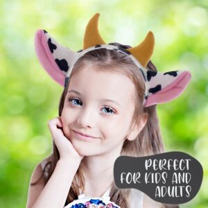 BOGAZNET Cow Ears Cow Print Party Supplies for Cow Party Cow Print Baby Shower Сow Ears Headband Cow Birthday Decorations Cow Ear Headband