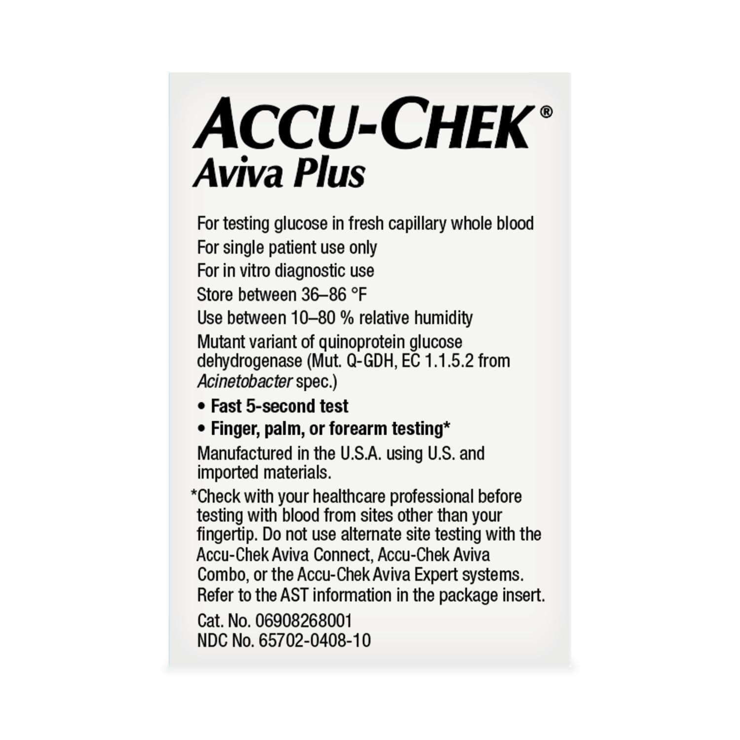 Accu-Chek Aviva Plus Test Strips for Diabetic Blood Glucose Testing (Pack of 100)