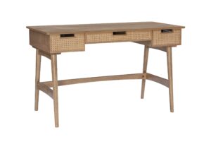 linon natural dutton wood and rattan desk