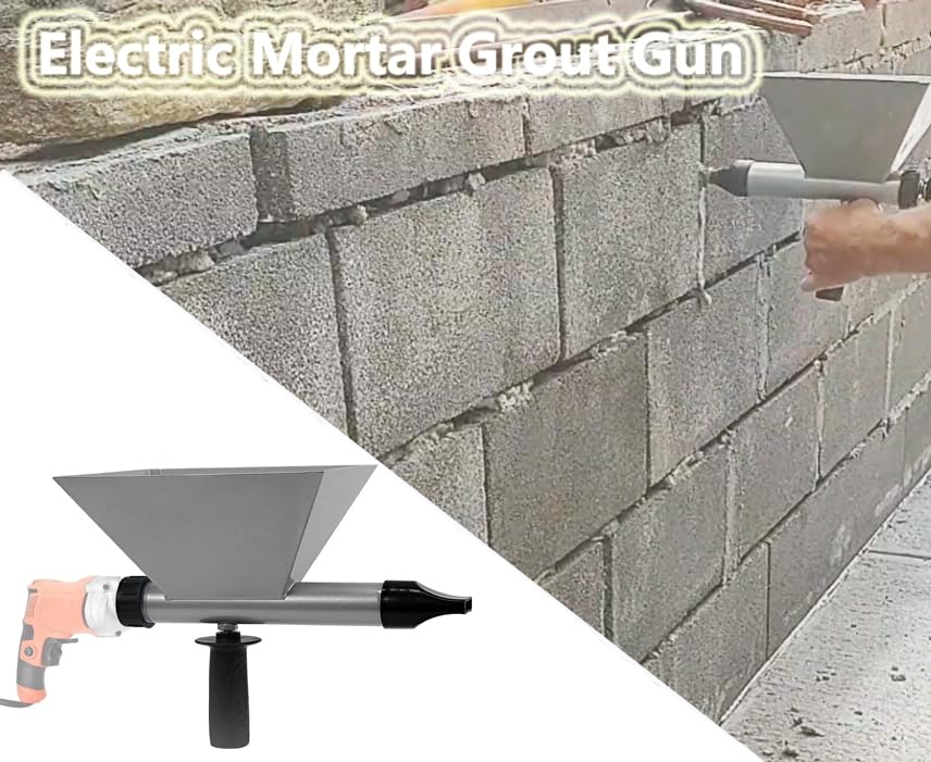 Electric Mortar Grout Gun Portable Pointing Grouting Caulking Sprayer with 8 Nozzles (Without Electric Drill)