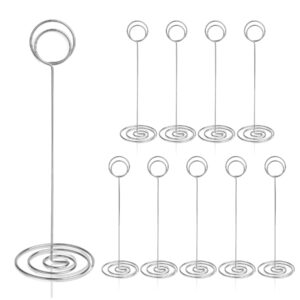 homwanna table number holders 10pcs - 8.75 inch place card holder tall table number stands for wedding party graduation reception restaurant home centerpiece decorations office memo (silver)