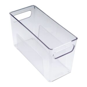 copco narrow clear bin, 10.5 x 4.5 x 6-inch, for kitchen, fridge, pantry, laundry, and more