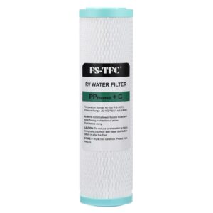 fs-tfc pleated and cto carbon composite water filter 0.2 micron 10"x2.5" replacement cartridge universal whole house