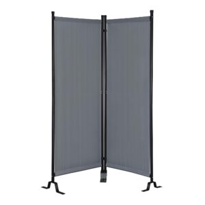 proman products - galaxy ii section divider, water repellent fabric room divider with black powder coated metal frame for indoors or outdoors, small 50.25” width (grey)