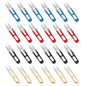 24pcs sewing scissors for fabric, thread yarn embroidery clippers cutter, small snips trimming nipper, great for stitch, art craft, mini diy supplies