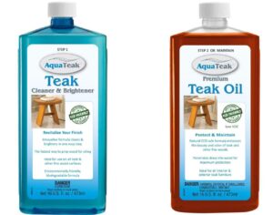 aquateak care kit: premium teak oil & teak cleaner & brightener