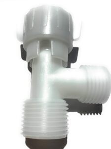 plastic 7/8"(15/16") x 7/8"(15/16") x 1/2" t adapter connector for bidet, toilet with rubber washer us specification