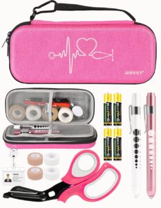 meuut 15 pcs stethoscope case kit, perfect nurse gift include stethoscope case, medical scissors, penlights with batteries, bandage wraps, badge holders for nurse accessories for work