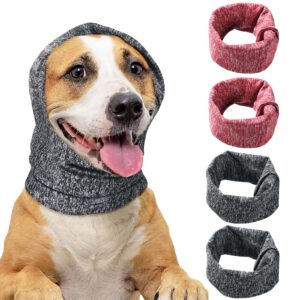 saintrygo 4 pieces ear wraps for dogs quiet ears dog ear cover muffs snood for calming dog noise protection, dog head wrap anti anxiety dog hat snood for small dog cat grooming bathing (9-10 inch)