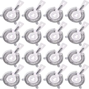 16 pieces bar strainers bartender strainer cocktail strainers stainless steel drink strainer silver shaker strainer ice bar shelf strainer for bartenders drinking water filtering