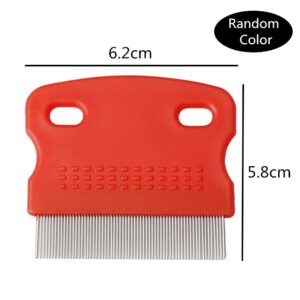 3Pcs Grooming Kit with Handle: Flea Remover Combs for Long Hair Dogs and Cats (Random Color)