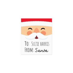 personalized from santa gift labels / 72 custom christmas sheeted labels / 1.5" x 1.75" holiday gift tags