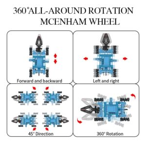 YAZHIYI Robot Arm Building Toys, Remote Control Robotic Arm with 360° Flexible Gripper and Wheels, STEM Educational Birthday Gifts Ideas for Kids Adults, 103Pcs Robot Arm Kit (with Gift)