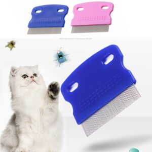 3Pcs Grooming Kit with Handle: Flea Remover Combs for Long Hair Dogs and Cats (Random Color)