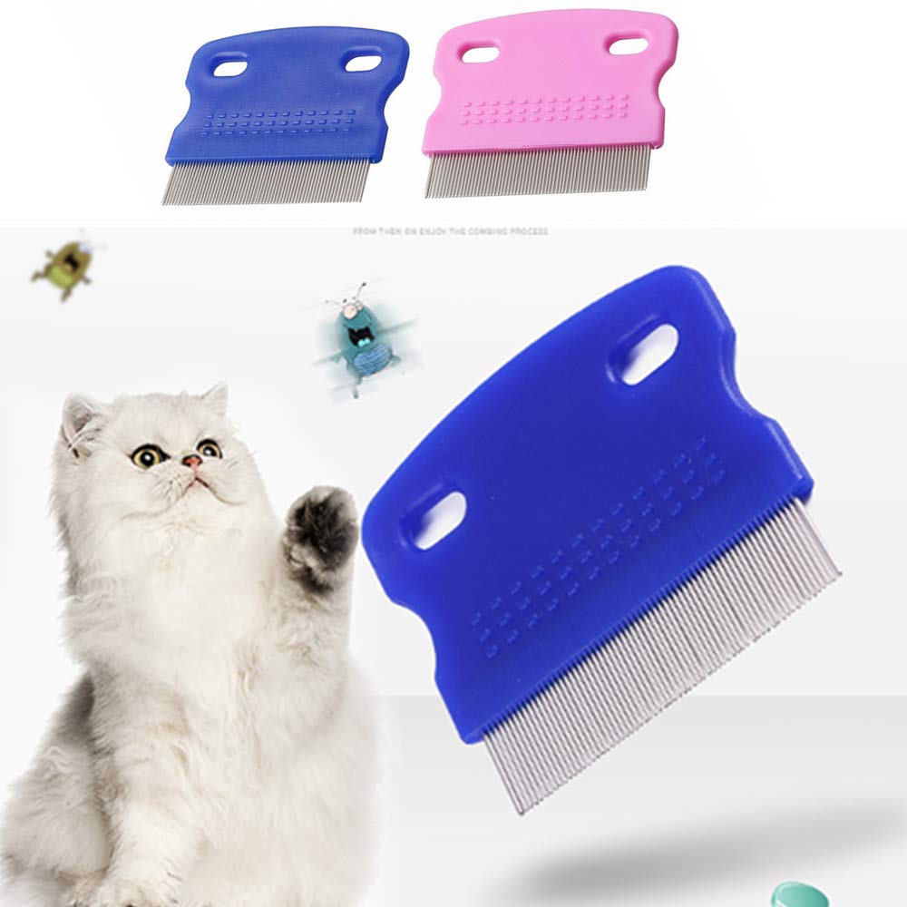 3Pcs Grooming Kit with Handle: Flea Remover Combs for Long Hair Dogs and Cats (Random Color)