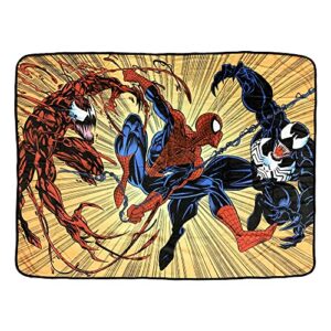 marvel spider-man maximum carnage and venom flannel fleece throw super soft lightweight fleece blanket, 45 x 60 inches