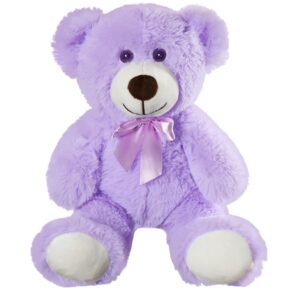 snowolf teddy bear plush cute stuffed animal toys pillow violet bear doll gift for kids boys girls birthday christmas valentine's day (13.7in/35cm, purple)