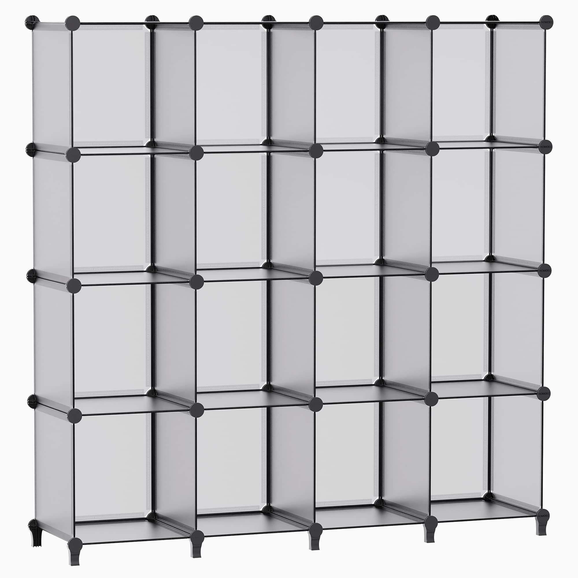 HOMIDEC Book Shelf 16 Cubes Bookcase Bookshelf Cube Storage Organizer Portable Display Bookshelf Kids Bookshelf Book Case for Study Room,Bedroom,Office,Living Room,Closet (47.2x11.8x47.2 inch)