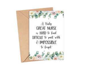 arezzaa card for nurse - nurse leaving card - a truly great nurse is hard to find - farewell card - appreciation card - retirement card - personalised, 5 x 7 inches