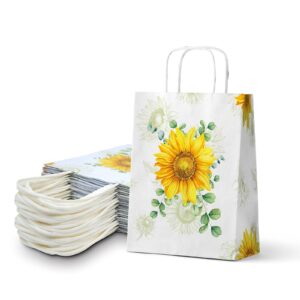 friday night sunflower candy bags with handles sunflower themed party gift bag for thanksgiving summer fall rustic party baby shower birthday wedding bridal shower party supplies(24 pcs)