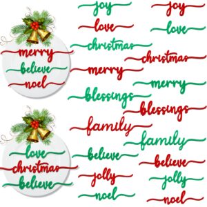 maitys 18 pieces merry christmas wooden cutout red xmas sign letter plate ornaments rustic merry sign wooden cutout believe joyful merry peace noel jolly plates ornament for home christmas