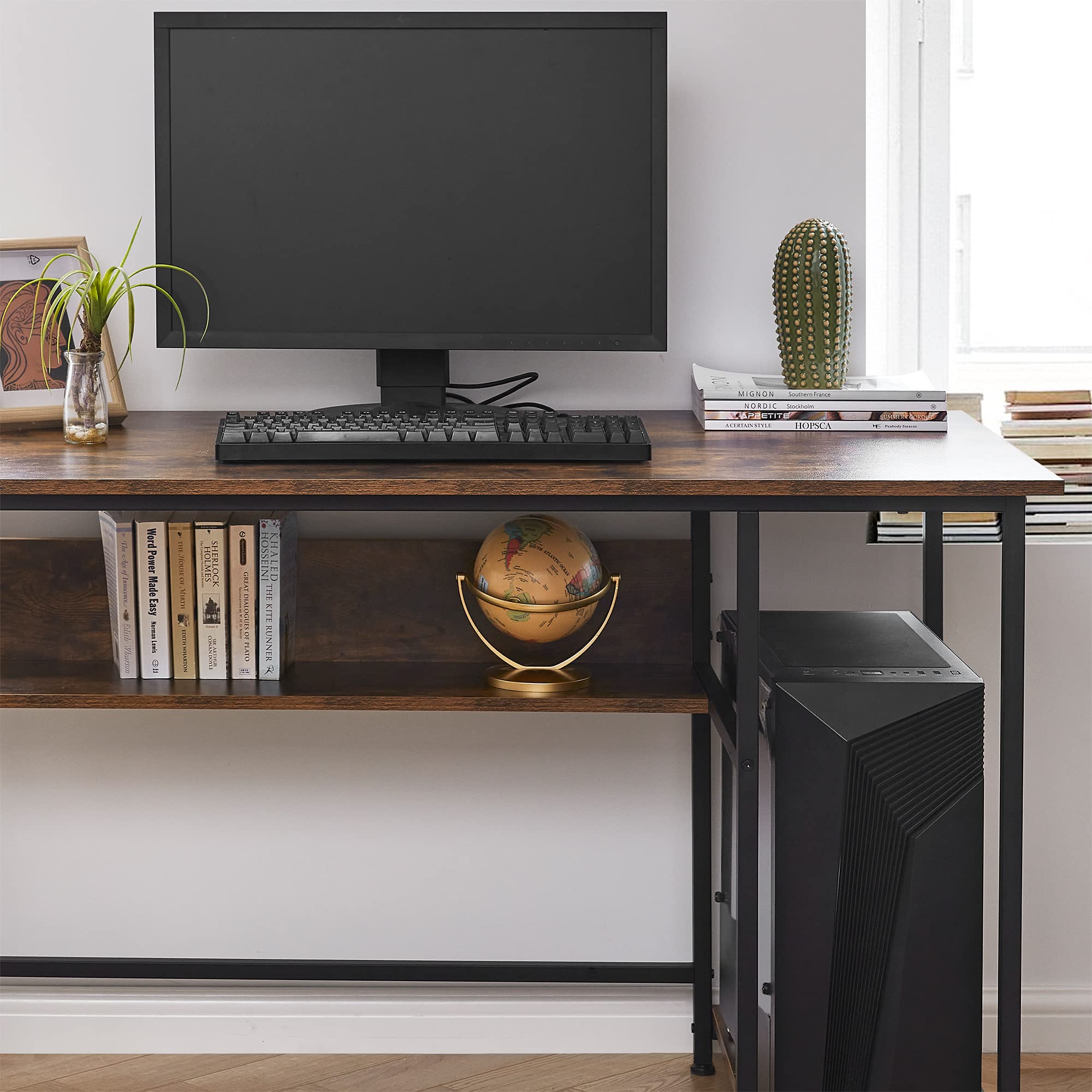 DormCo Suprima® Desk - Underneath Storage - Hickory Teak