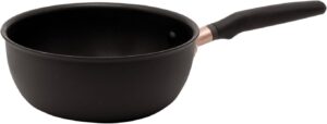 meyer accent series hard anodized nonstick sauce pan/saucepan/saucier, 3 quart, matte black