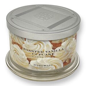 homeworx by harry slatkin 4 wick candle, 18 oz, toasted vanilla cupcake candle