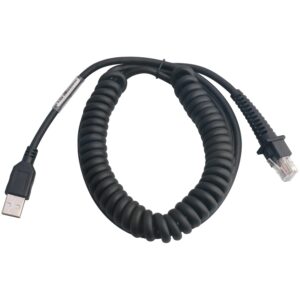 vottan usb cable coiled 3 meter, type a usb to rj45 barcode scanner cable for datalogic gd/gm/qd/qm series gd4330 gd4430 (3m / 9ft coiled usb port)