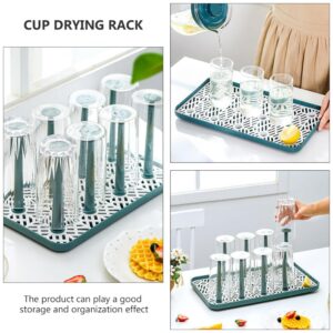 Veemoon Dishes Drying Rack Cup Drain Tray Mug Drainboard: Glass Drying Tray Mug Drain Board Wine Glasses Holder Drainer Shelf for Home Living Room Kitchen Multifunctional Shelf Glass Coffee Cup