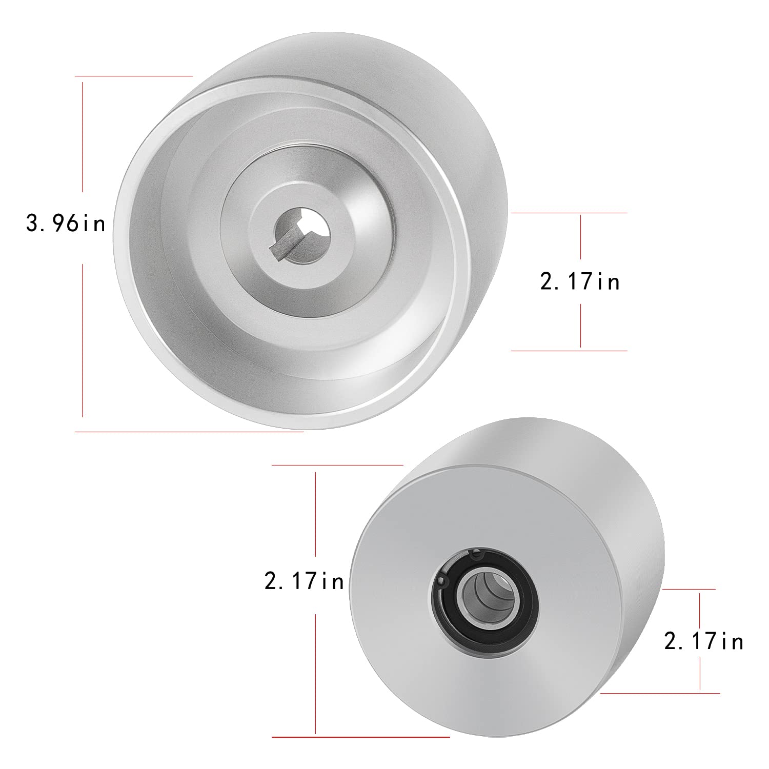 Belt Grinder 2" x 72" Wheel Set Complete Belt Knife Grinder Wheel Set Aluminum Wheel Crowned for Knife Grinder 4" Drive 5/8" Bore 3" Track 2" Idler (4" 5/8-3" - 2")