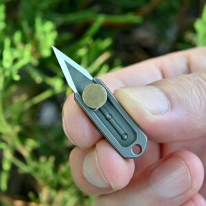 NHDT SW705 Mini Titanium Alloy Package Opener Knife, EDC Tiny 1.2 Inchs hang on a keychain, ultralight 0.17oz Portable Multifunction Tool