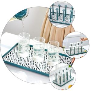 Veemoon Dishes Drying Rack Cup Drain Tray Mug Drainboard: Glass Drying Tray Mug Drain Board Wine Glasses Holder Drainer Shelf for Home Living Room Kitchen Multifunctional Shelf Glass Coffee Cup