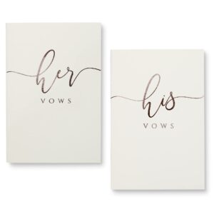 united esell ivory wedding vow books his and hers – black foil bride and wedding notebook with 28 pages - 5,9" x 3.9" – vow renewal - bridal shower gifts - time capsule love letter (black)