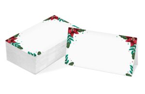 table place card, christmas themed tent style cards, pack of 25 half-fold reception place card, perfect for christmas party, wedding, bridal & baby shower, birthday, banquet and special events a15