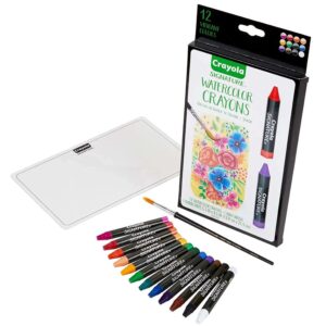 Crayola Signature Premium Watercolor Crayon Sticks & Paintbrush, 12 Count, Gift