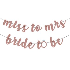 glitter 2 pack “bride to be” and “miss to mrs” bachelorette party favors - bridal shower supplies - wedding shower decorations