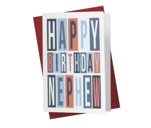 sweet birthday card for nephew, large 5.5 x 8.5 nephew birthday card, happy birthday nephew card, birthday card nephew, karto happy nephew