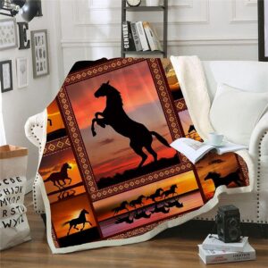 horse blanket animal print throw blanket comfort warmth soft cozy blanket fleece blanket couch blanket bed throw tv blanket horse lover (throw - 50" x 60")