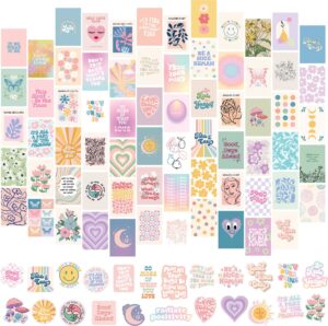 artivo danish pastel wall collage kit for aesthetic pictures 70 cards, for teen, girls room décor