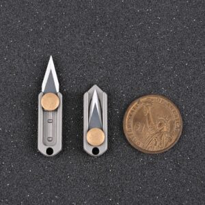 NHDT SW705 Mini Titanium Alloy Package Opener Knife, EDC Tiny 1.2 Inchs hang on a keychain, ultralight 0.17oz Portable Multifunction Tool