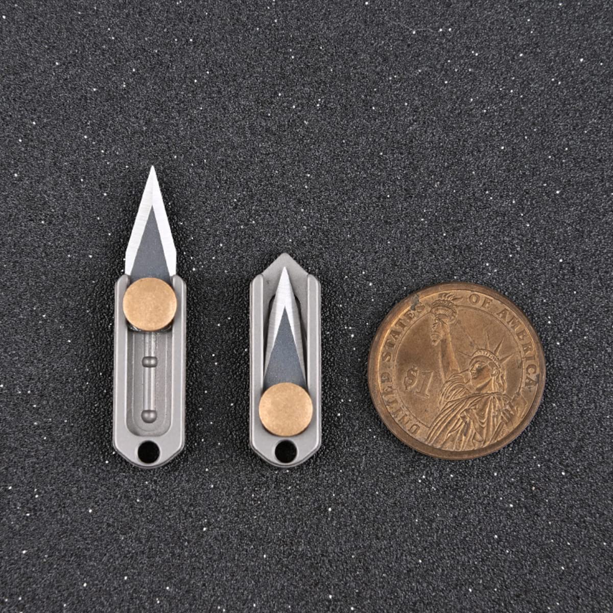 NHDT SW705 Mini Titanium Alloy Package Opener Knife, EDC Tiny 1.2 Inchs hang on a keychain, ultralight 0.17oz Portable Multifunction Tool