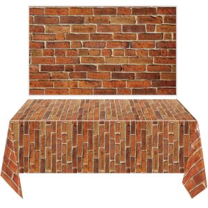 chuangdi 4.5 x 9 feet brick stone wall backdrop stone wall scene setter brick sheet wallpaper curtains door removable brick tablecloth photo for winter halloween (retro red, brick)